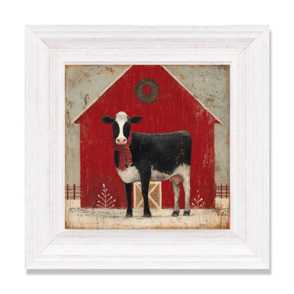 Hand Crafted | Wall Decor | Primitive Cow Holiday Wall Art | Poshmark
